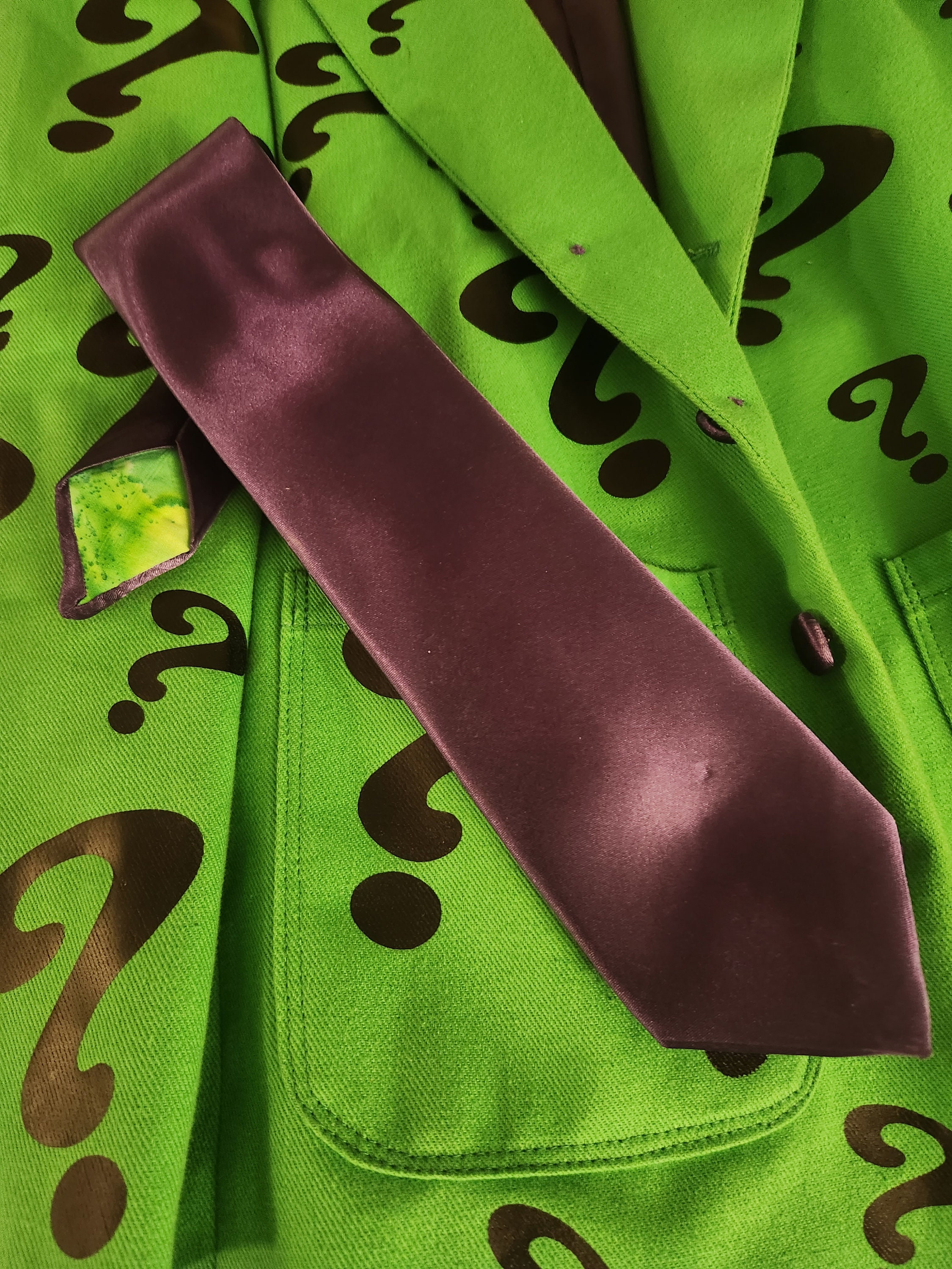 Riddler-inspired Men's Suit Jacket With Iconic Question Marks Size S ...