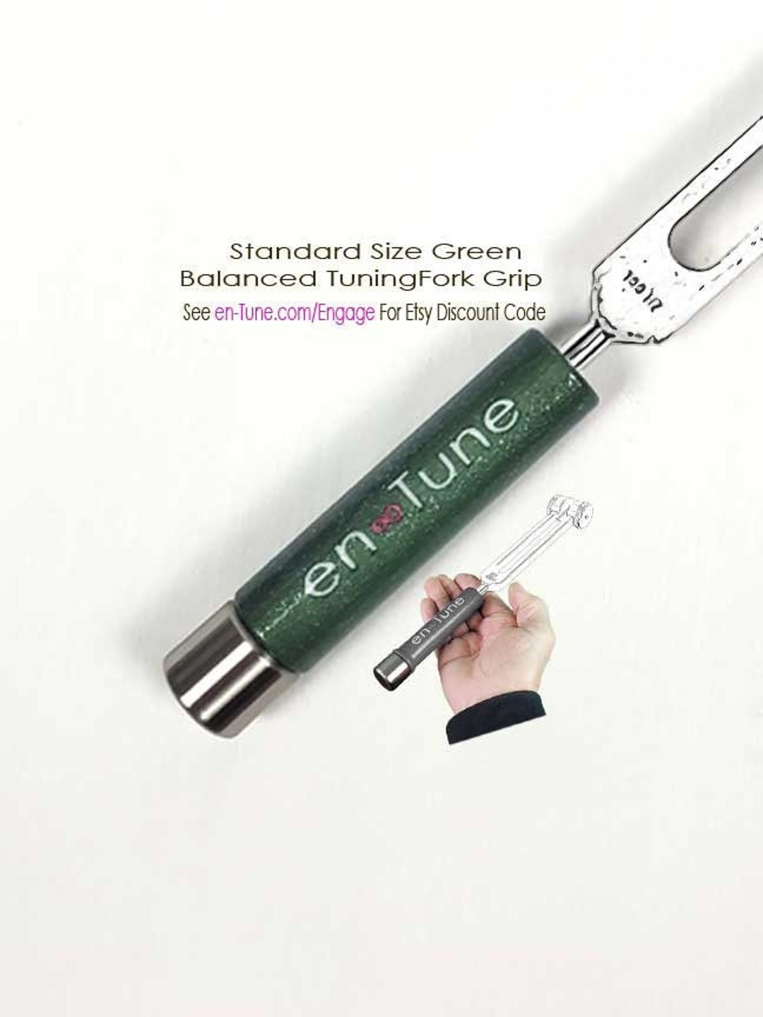 Balanced Tuning Fork Grip | Balancing Green Tuning Fork Handle | Heart ...