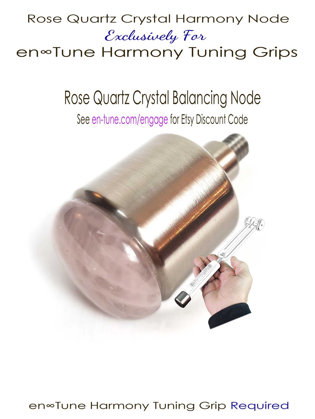 Balanced Rose Quartz Crystal Node | Easy-on Easy-off | Balancing Tuning ...