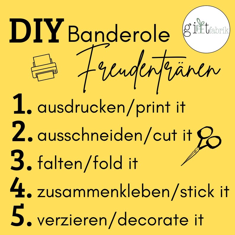 Banderole for Tears of Joy - Print Template - Wedding - Handkerchief ...