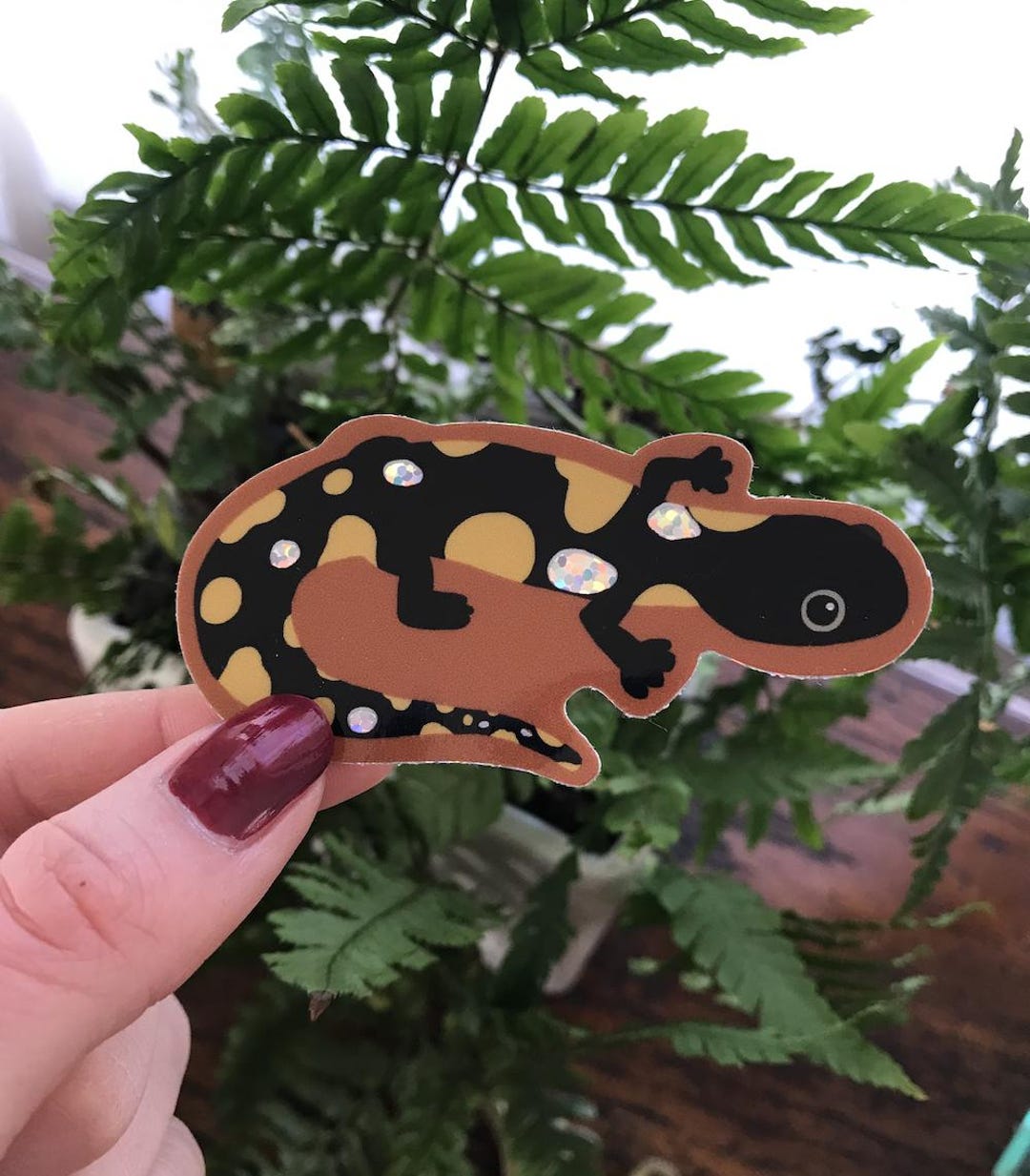 Silly Salamander Glitter Sticker - Etsy