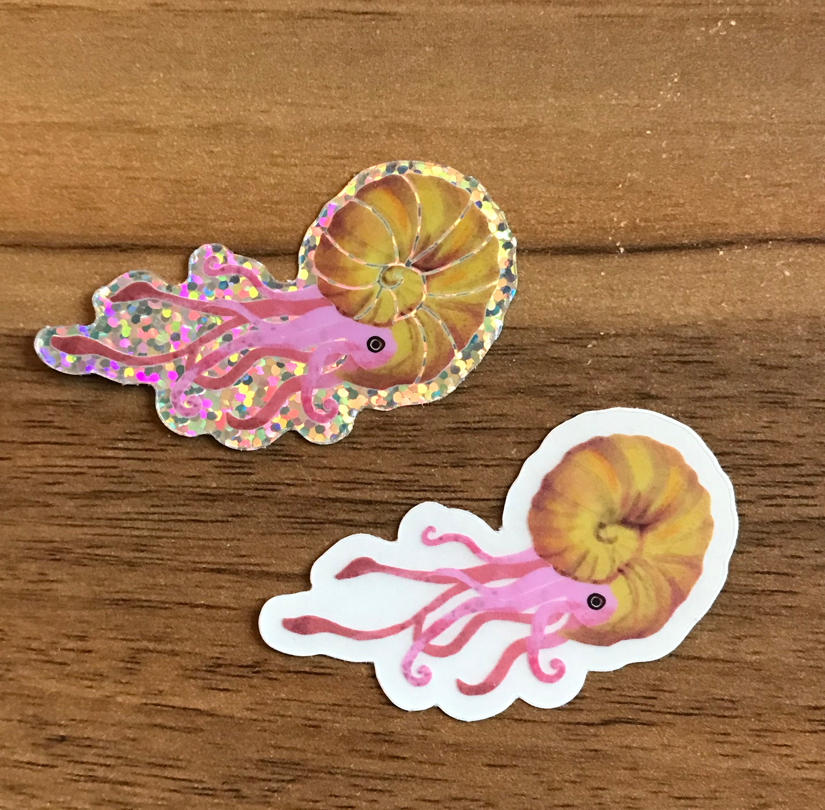 Ammonite Sticker glitter and Matte - Etsy