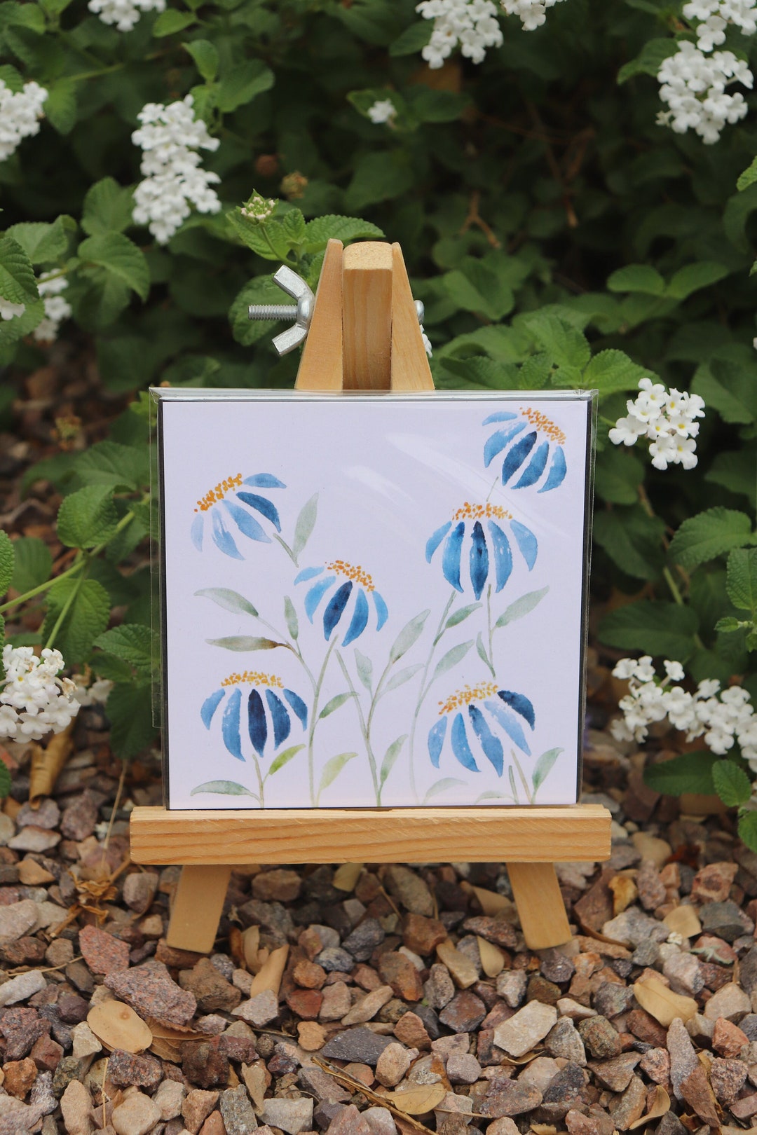 Blue Daisies Print of Original Art (4x4) - Etsy
