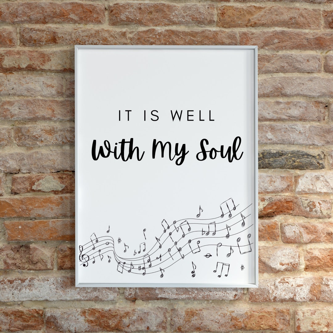 It is Well With My Soul Christian Song Lyrics Hymn Music Notes Digital ...