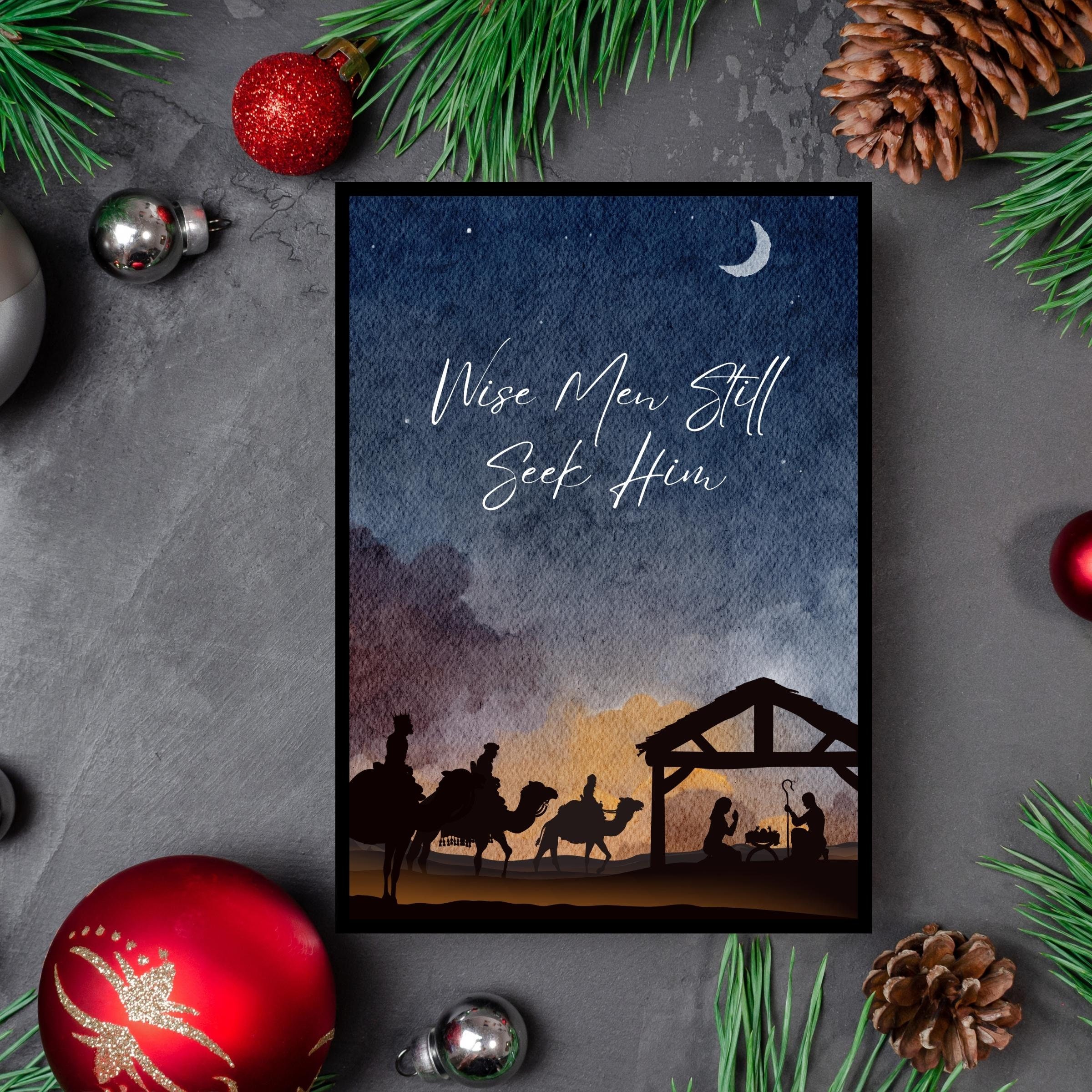 Wise Men Still Seek Him- Christian Nativity Jesus is Born Digital Print ...