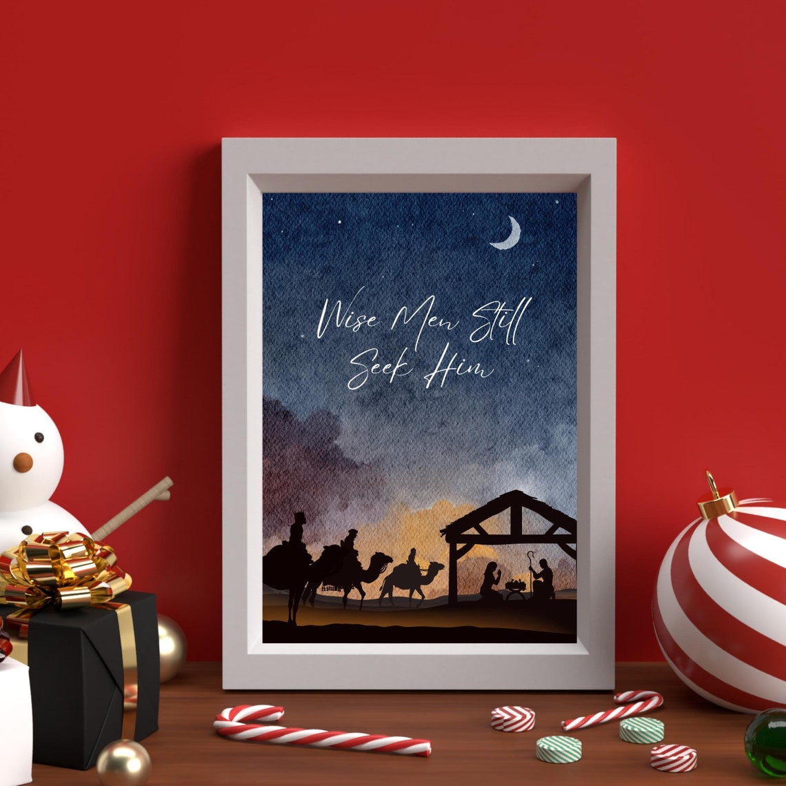 Wise Men Still Seek Him- Christian Nativity Jesus is Born Digital Print ...