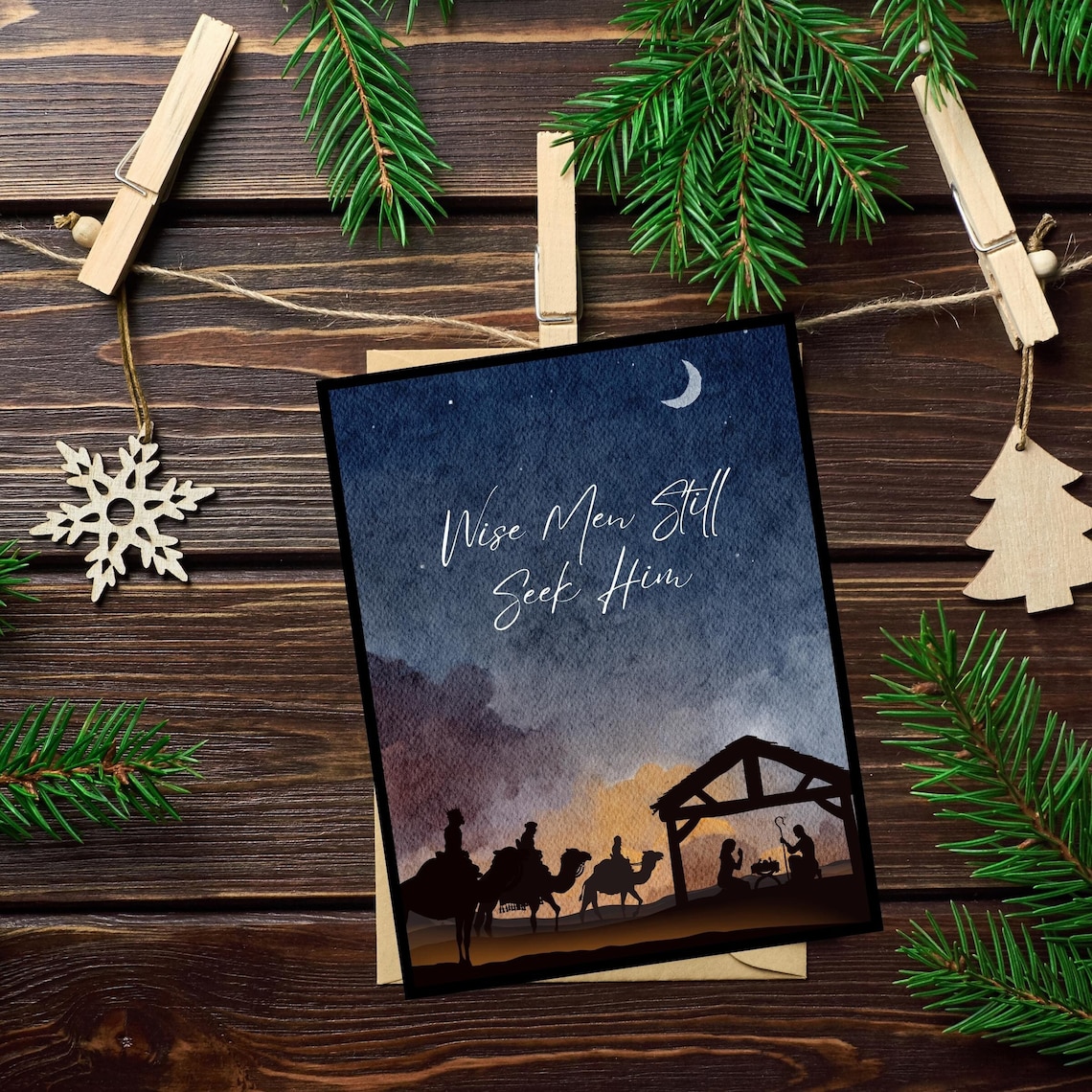 Wise Men Still Seek Him- Christian Nativity Jesus is Born Digital Print ...