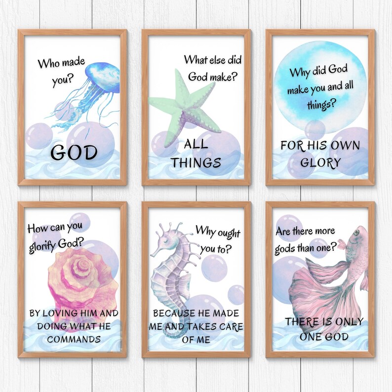 Catechism Under the Sea- Ocean Theme Kids Catechism Digital Prints for ...