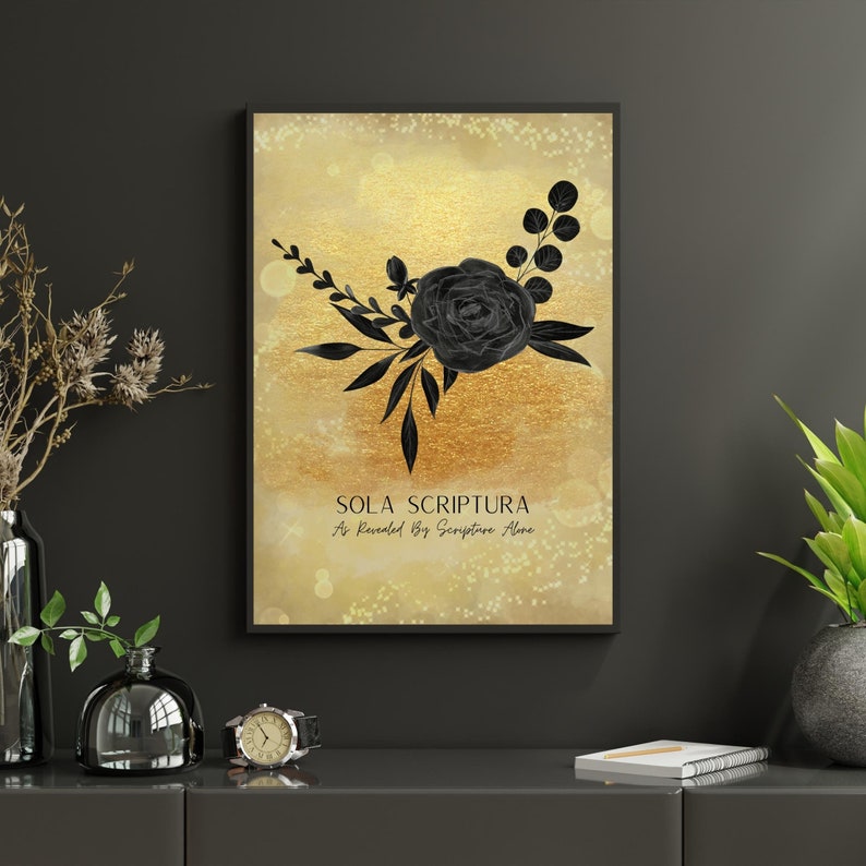 5 Solas of the Reformation- Gold Waterprint Flower the Five Solas ...