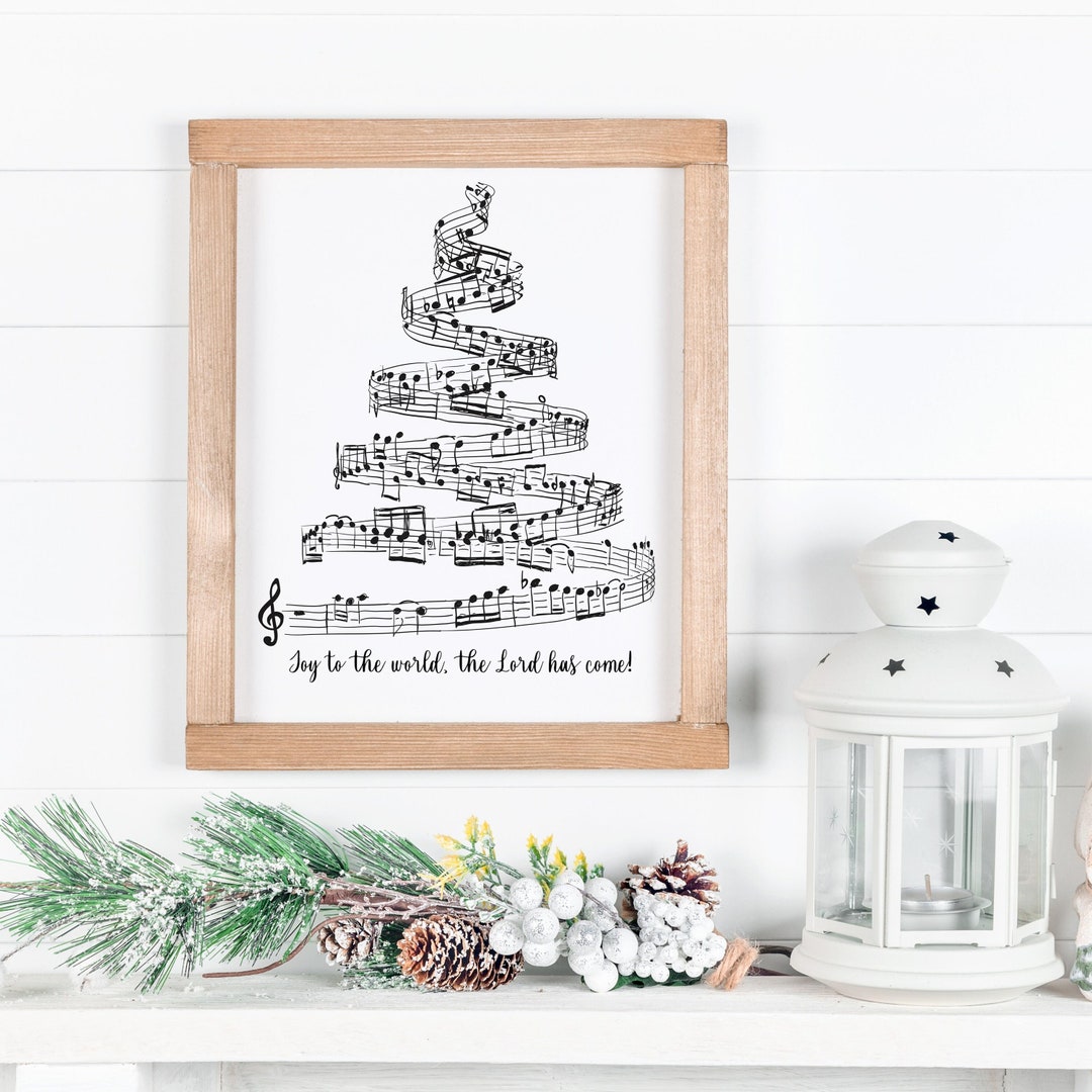 Joy to the World, the Lord Has Come! Christmas Tree Music Note Carol ...