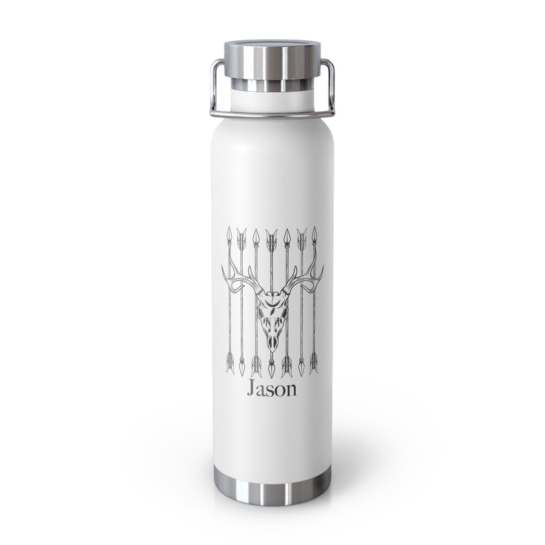 Personalized Deer Skull & Bow Dead to the Core Copper Vacuum Insulated ...