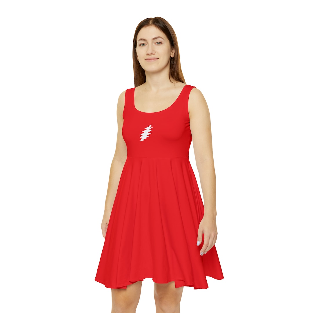Red 13 Point Lightning Bolt - Deadhead Themed Women's Flowy Festival ...
