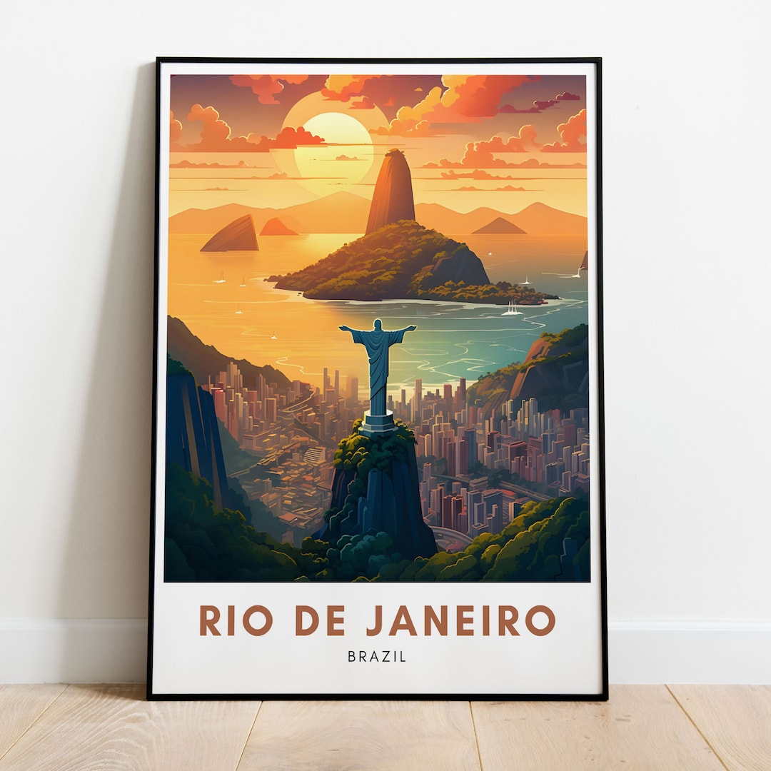 Rio De Janeiro Travel Poster Brazil Travel Prints Decor Modern Wall Art ...