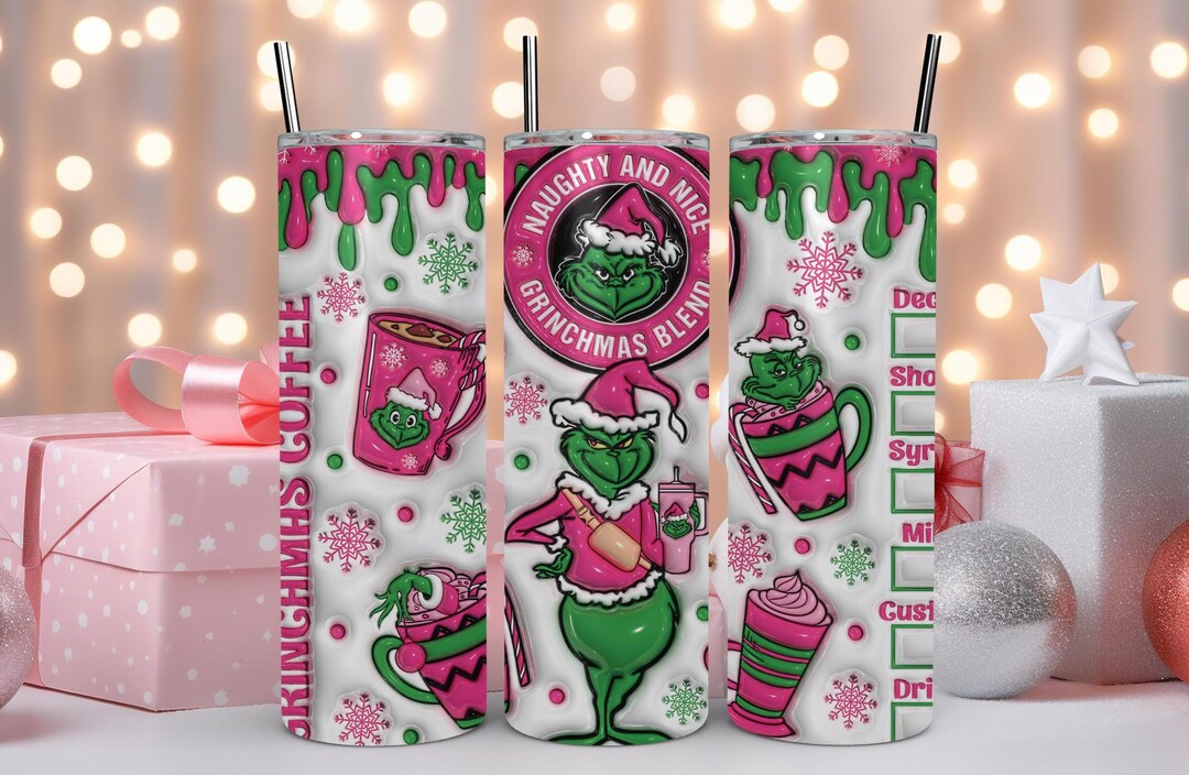 Grinchmas 20 OZ Tumbler, Sublimation Travel Mug, Stainless Steel Water ...