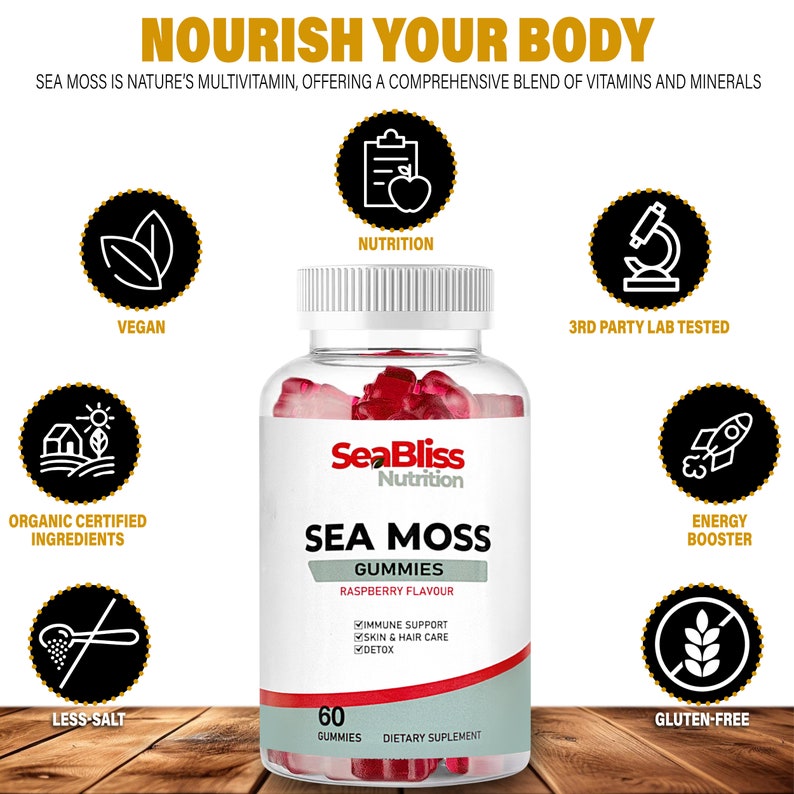 Sea Moss Gummies Raspberry Flavor - Etsy