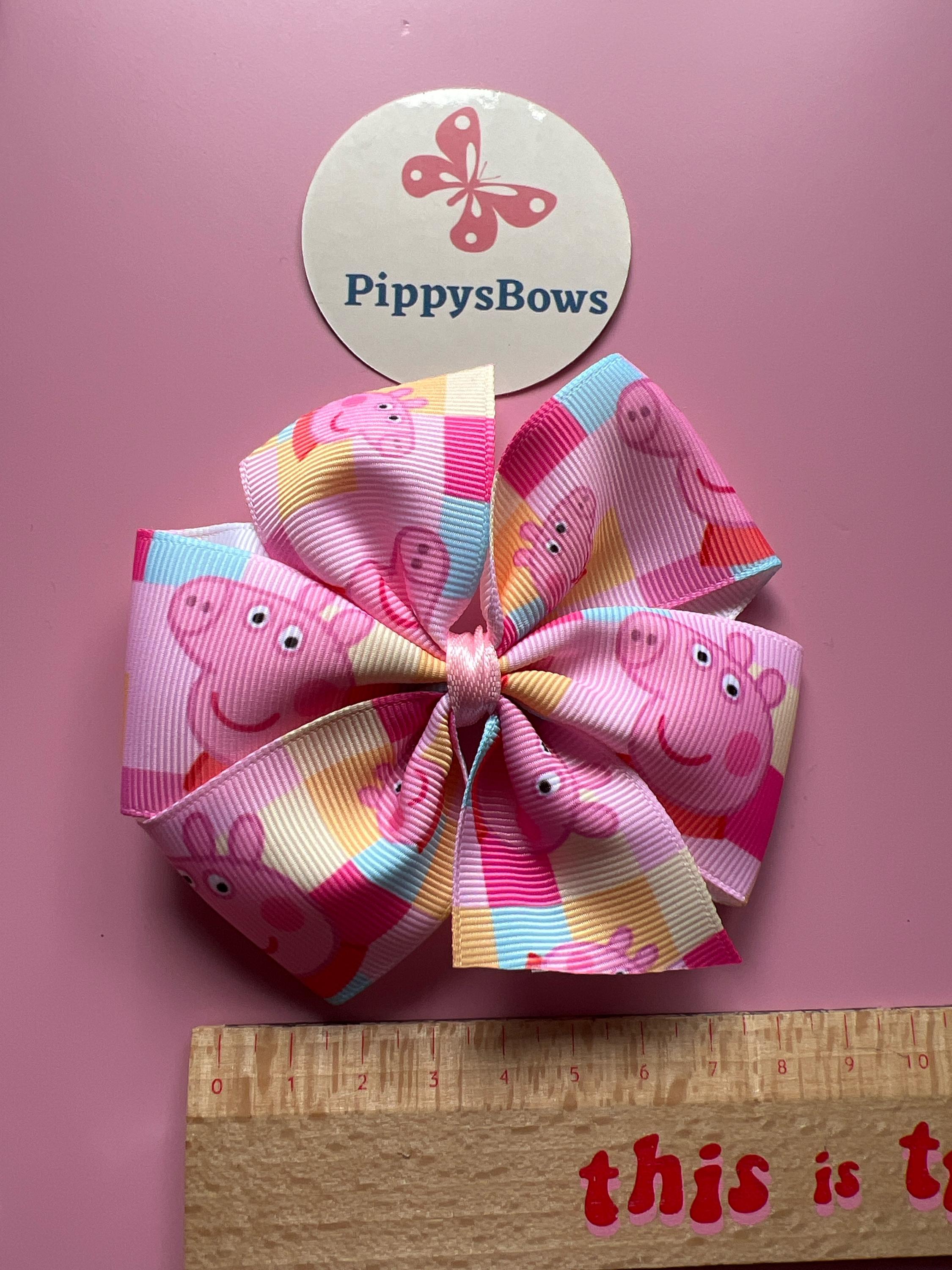 Large Peppa Pig Inspired Pinwheel Hair Bowlarge ...