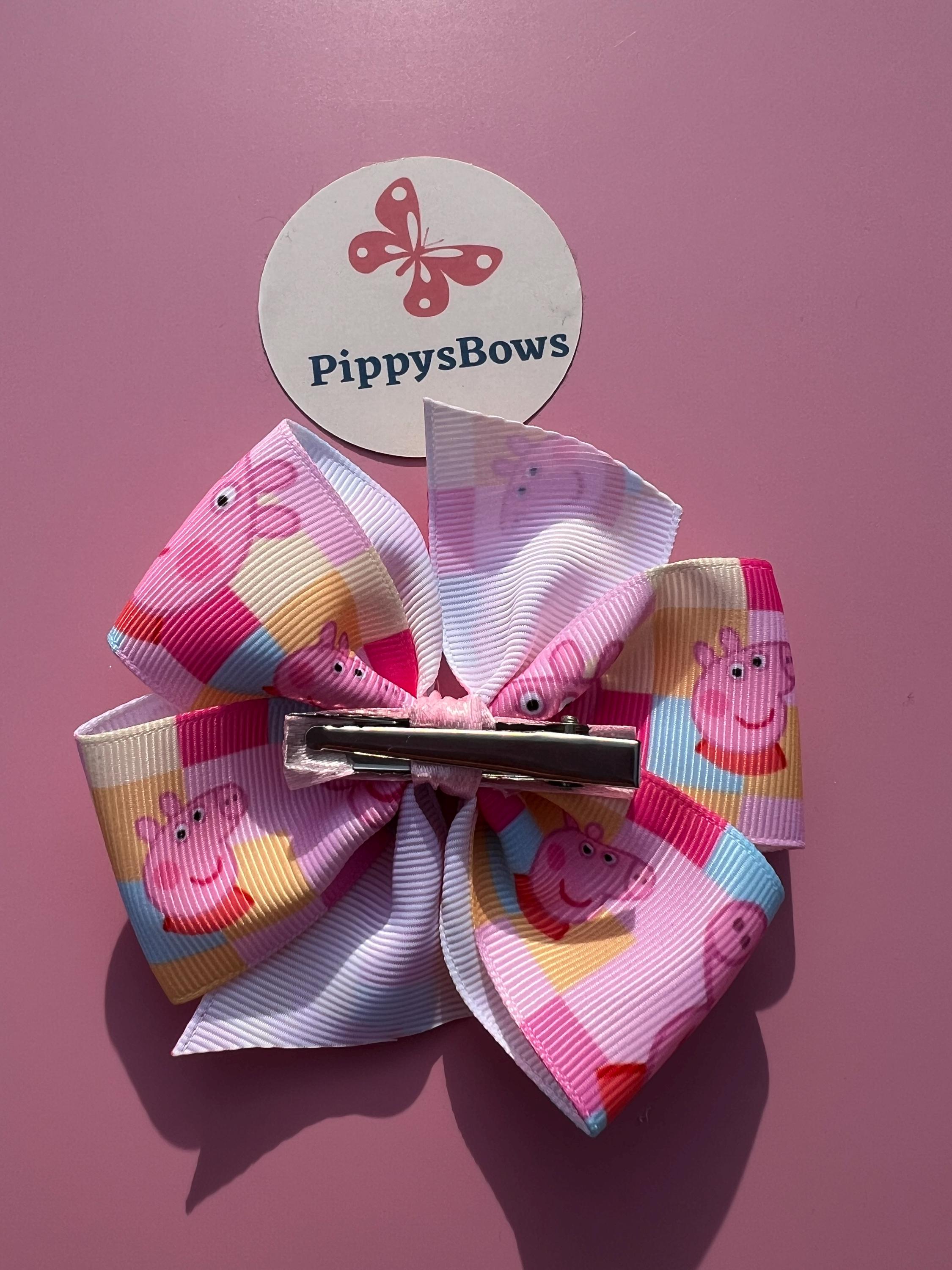 Large Peppa Pig Inspired Pinwheel Hair Bowlarge ...
