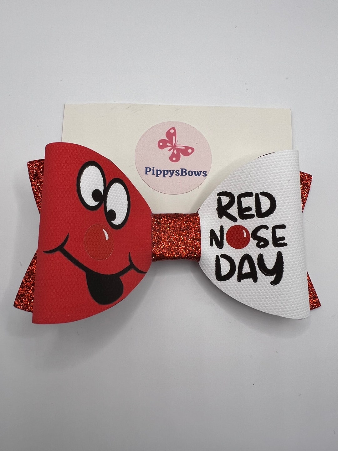 Red Nose Day Hair Bowlarge Bowsparklyhair Accessoryhandmadebespokered ...