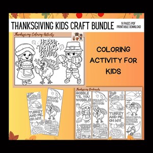 Thanksgiving Kids Crafts Bundle - Printable Activities & Coloring Pages ...