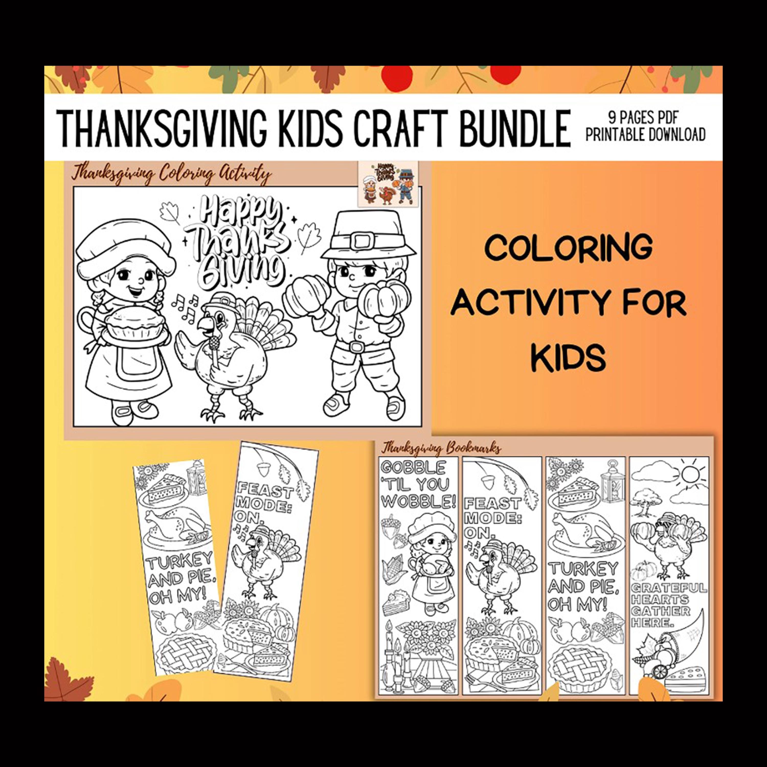 Thanksgiving Kids Crafts Bundle - Printable Activities & Coloring Pages ...