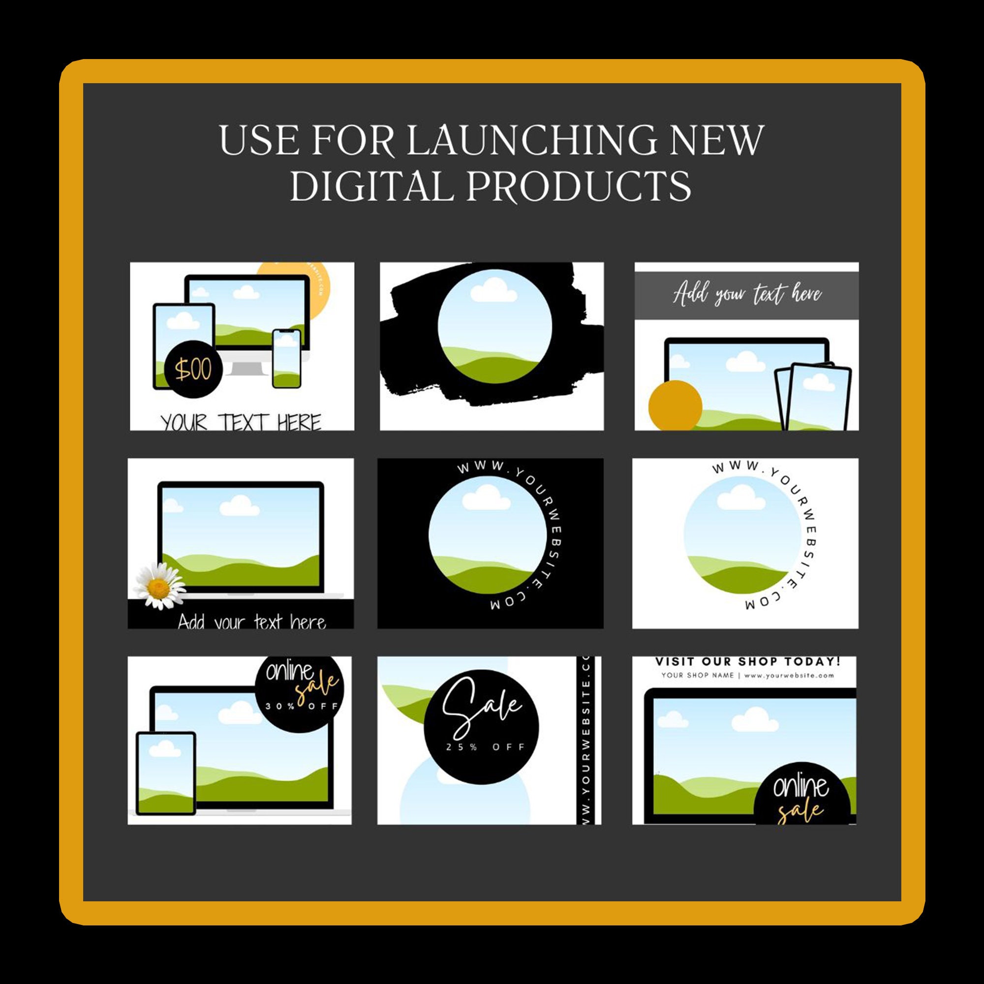 MRR Mockup Canva Template Bundle, 50 Digital Product Mock Ups With ...