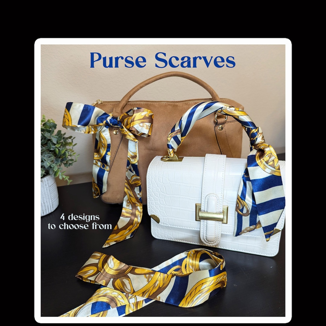 Blue Purse Scarf: Elegant Handbag Accessory, Neck or Hair Scarf - Etsy