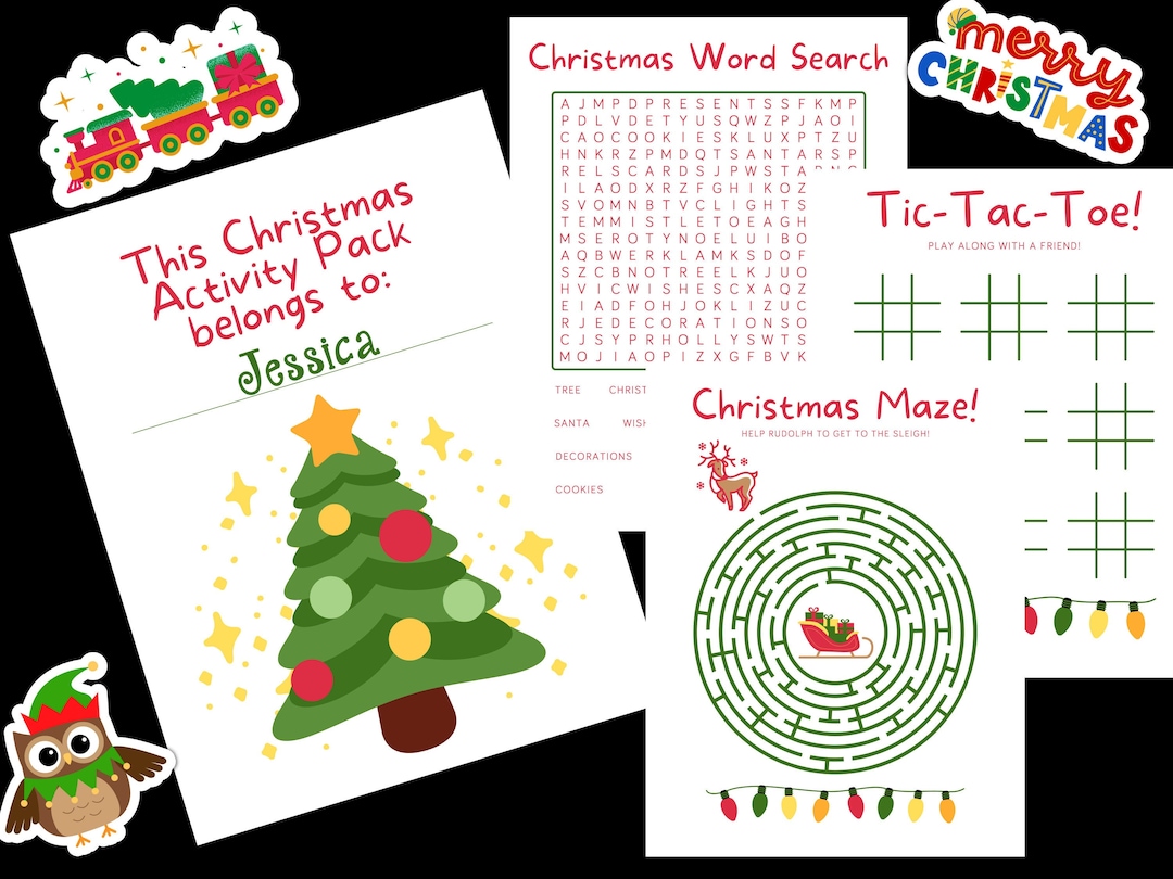 Christmas Fun Activity Pack Printable Holiday Games for Kids Instant ...