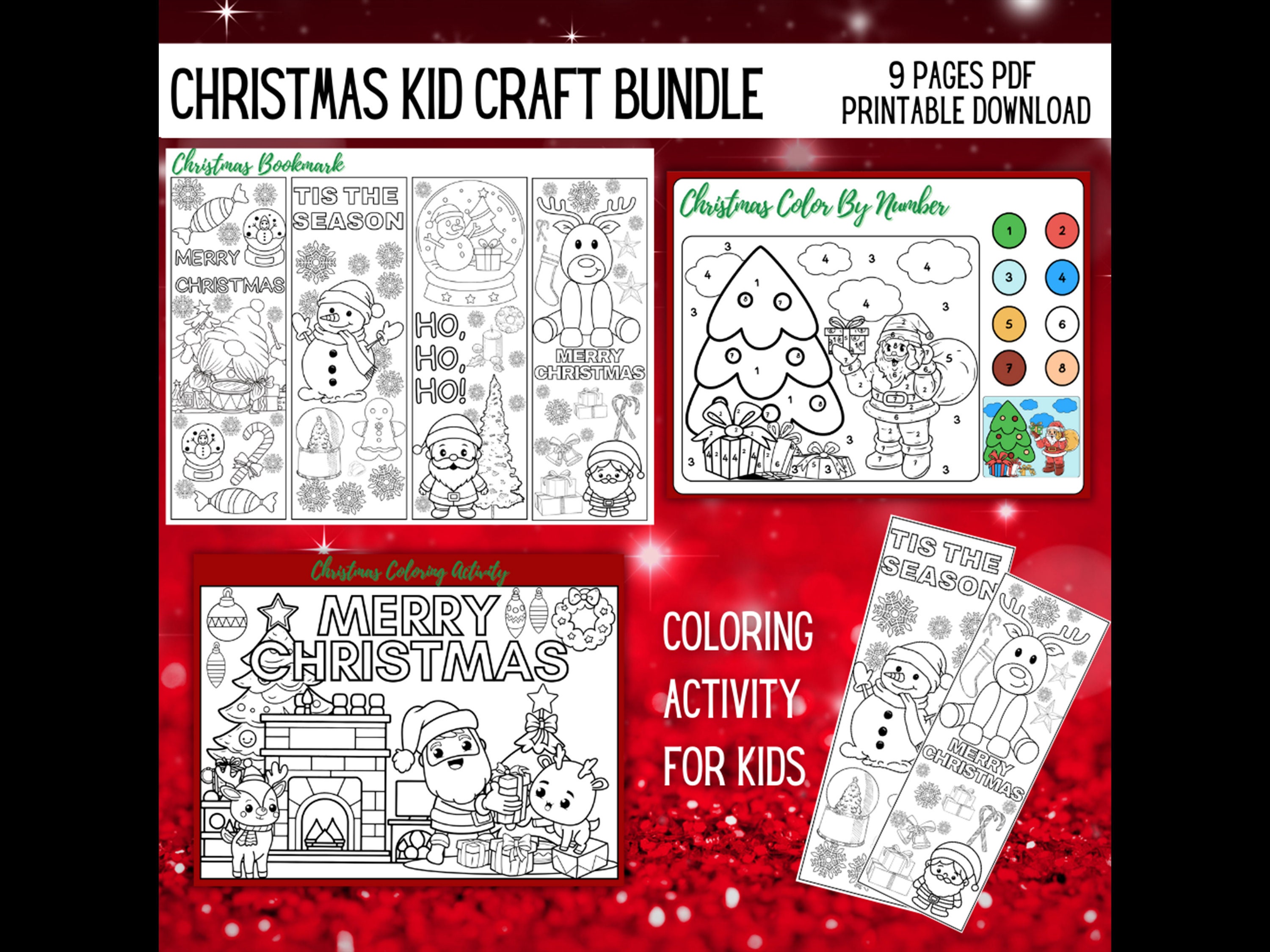 Printable Christmas Activities, Christmas Craft Bundle, Kid's Games ...