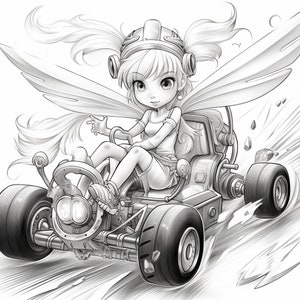 Fairies Driving Race Cars - A Coloring Book for ALL Ages - Etsy