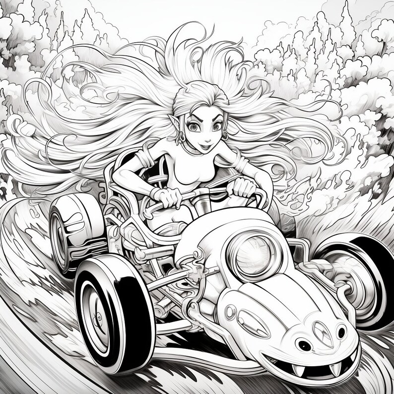 Fairies Driving Race Cars - A Coloring Book for ALL Ages - Etsy