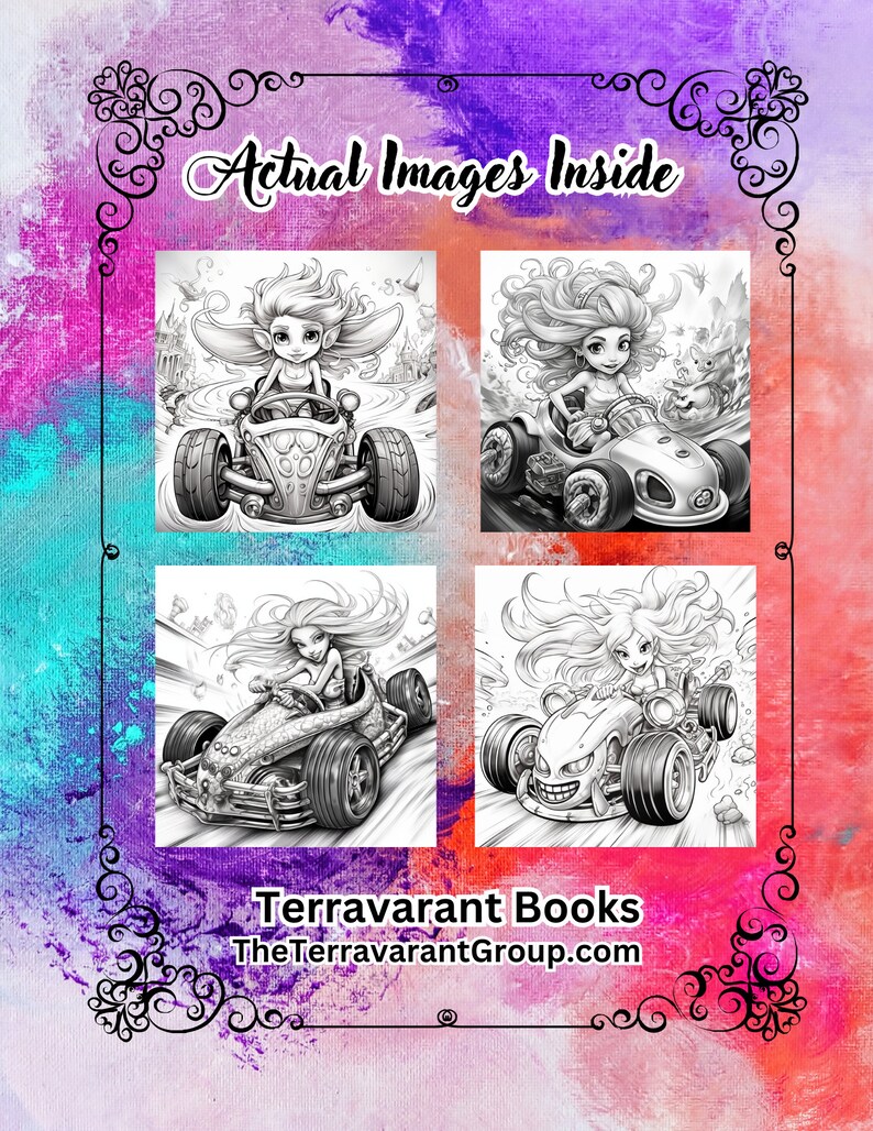 Fairies Driving Race Cars - A Coloring Book for ALL Ages - Etsy