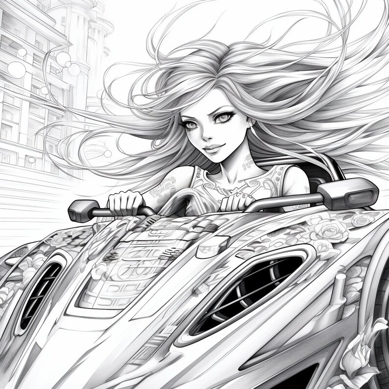 Fairies Driving Race Cars - A Coloring Book for ALL Ages - Etsy