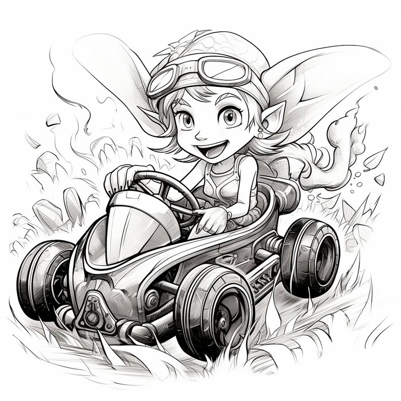 Fairies Driving Race Cars - A Coloring Book for ALL Ages - Etsy