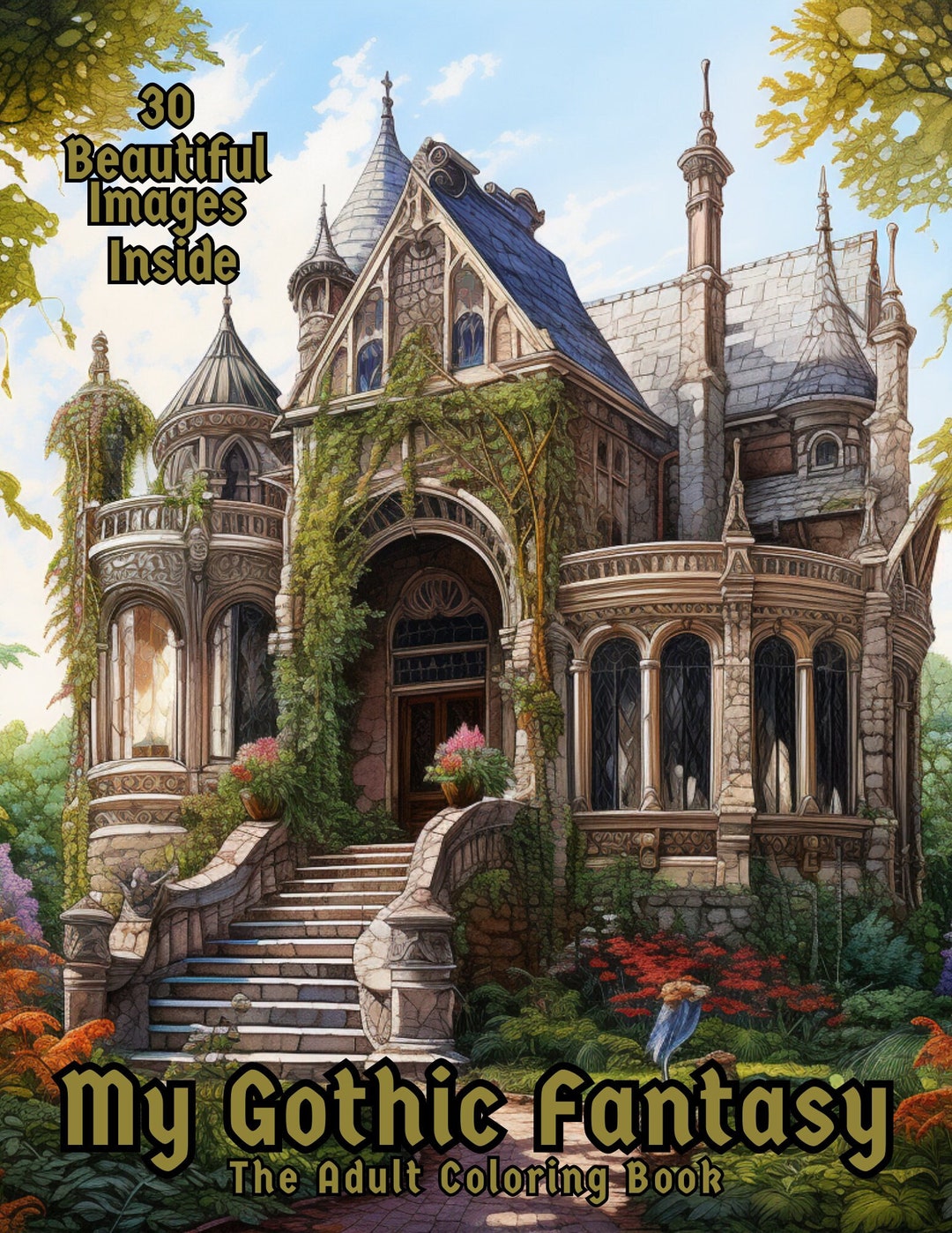 My Gothic Fantasy- the Adult Coloring Book - Etsy