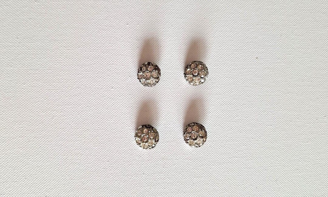 Buttons: Vintage Rhinestone Sparkly Metal Raised Design, Set of 4 - Etsy
