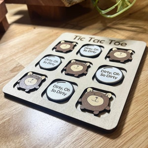 Tic Tac Toe Game Homemade and Hand-painted Wooden Board Game Featuring ...
