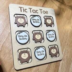 Tic Tac Toe Game Homemade and Hand-painted Wooden Board Game Featuring ...