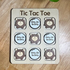 Tic Tac Toe Game Homemade and Hand-painted Wooden Board Game Featuring ...