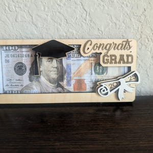 Personalized Wooden Graduation Money Holder: Custom Laser Cut Gift - Etsy