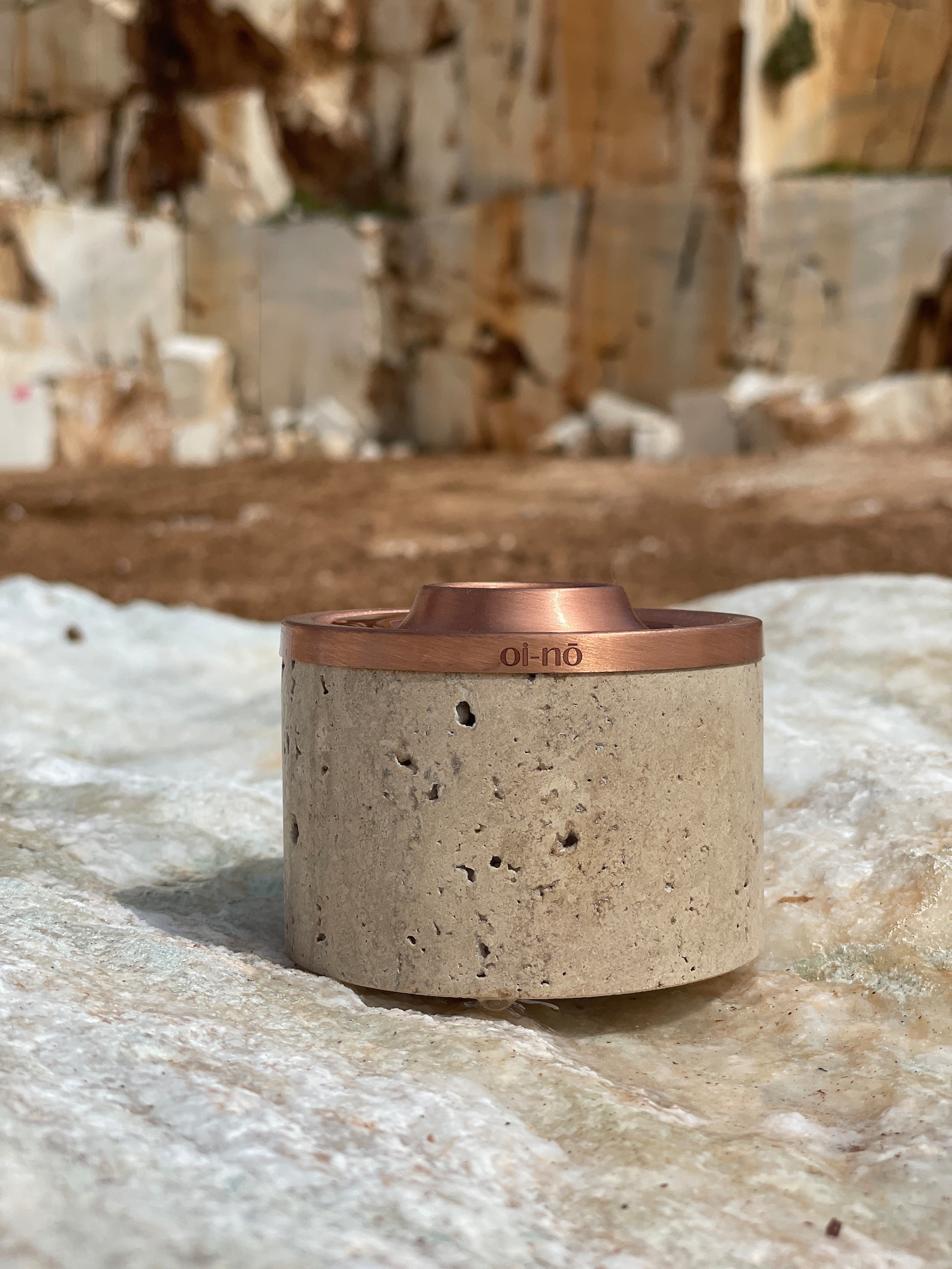 Travertine Essential Oil Diffuser, Aromatherapy Oil Burner With Brass ...