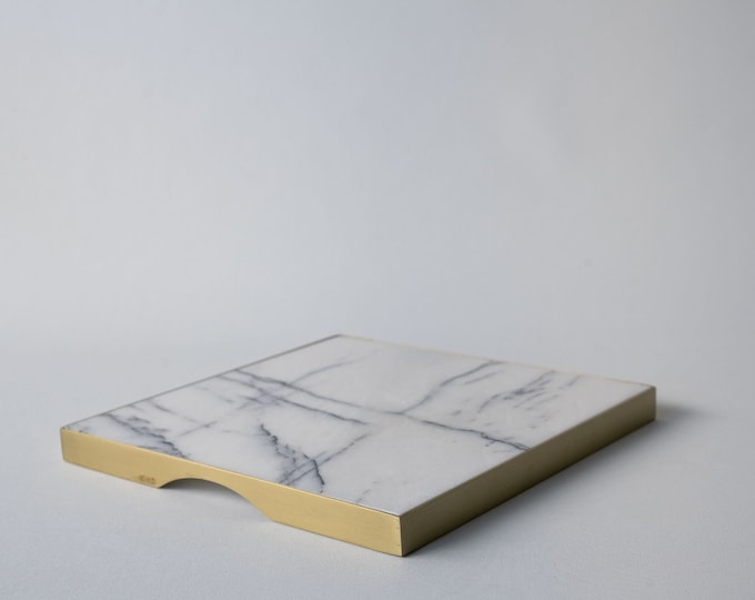 Marble & Wood Countertop Tray - Etsy