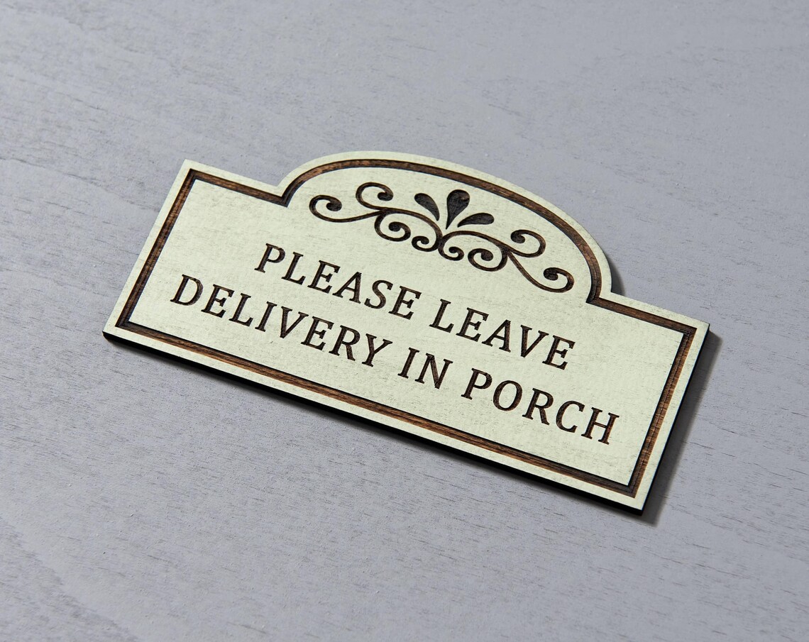 Personalised Parcel Sign: Engraved Wooden Delivery Notice, Parcel Box ...