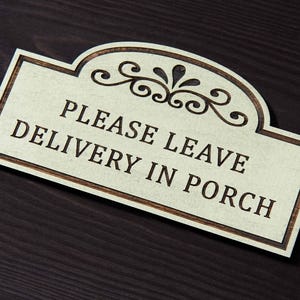 Personalised Parcel Sign: Engraved Wooden Delivery Notice, Parcel Box ...