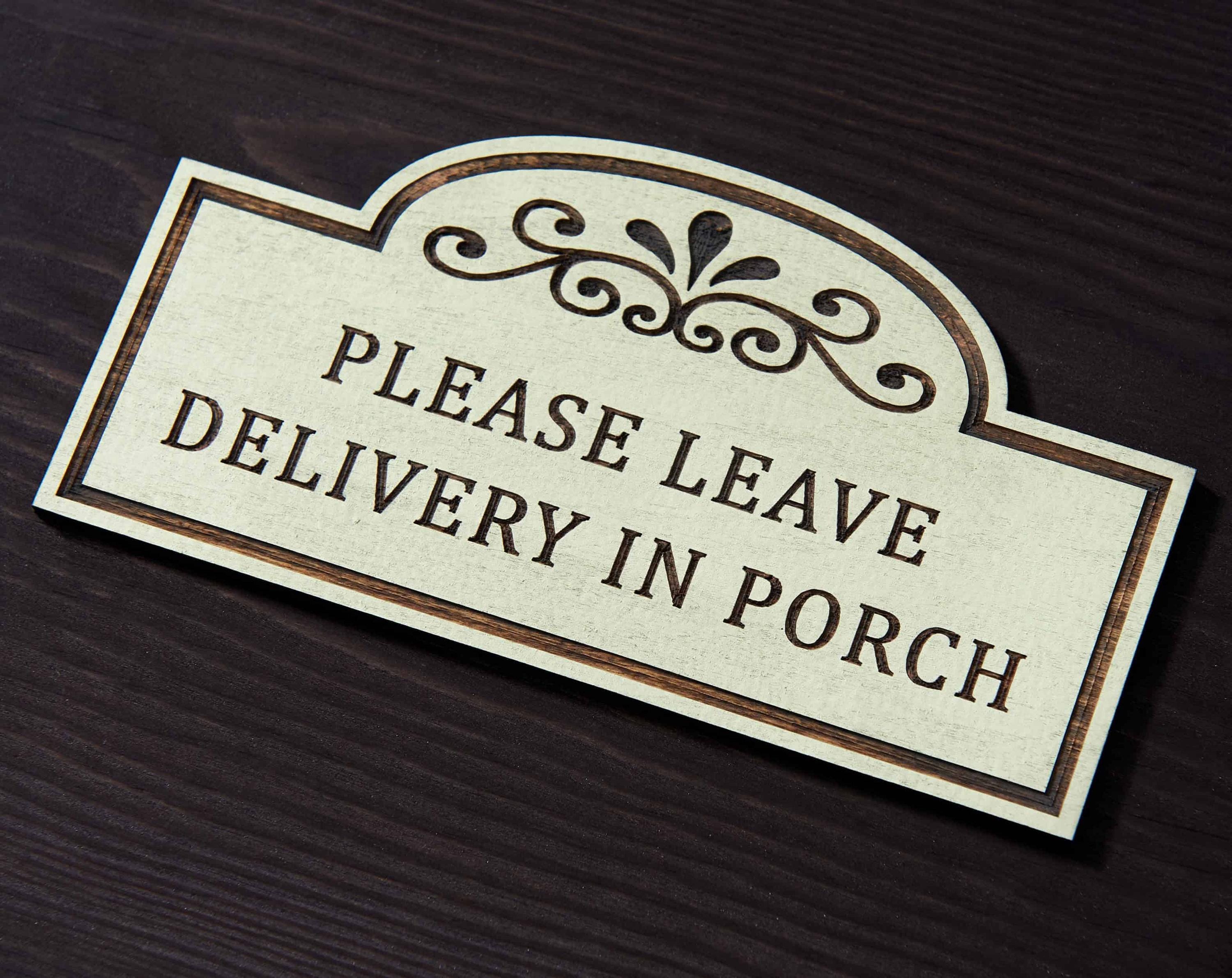 Personalised Parcel Sign: Engraved Wooden Delivery Notice, Parcel Box ...
