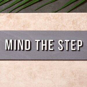 Mind the Step Sign: 3D Wooden Lettering, Hallway Safety Decor - Etsy