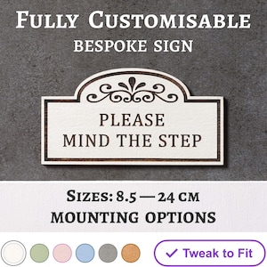 Custom Engraved Wooden 'mind the Step' Sign: Airbnb Decor - Etsy
