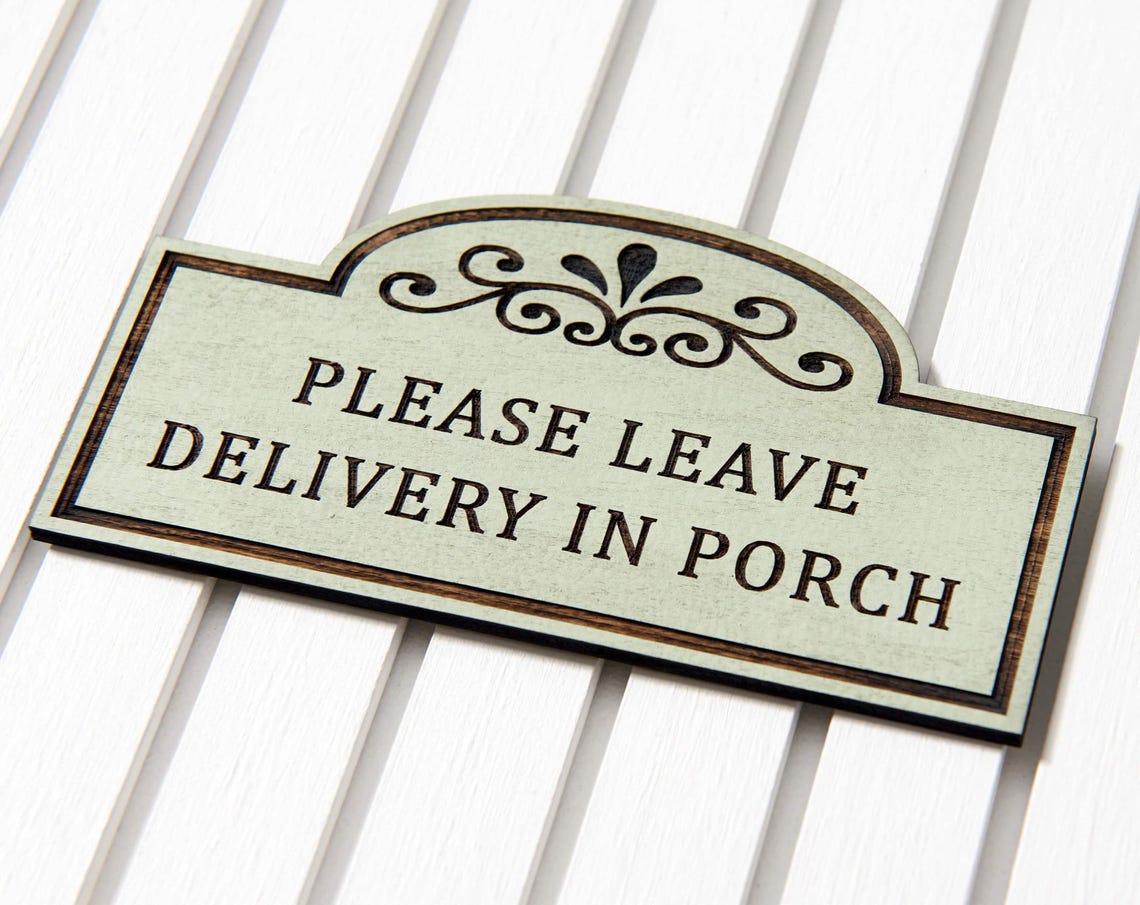Personalised Parcel Sign: Engraved Wooden Delivery Notice, Parcel Box ...