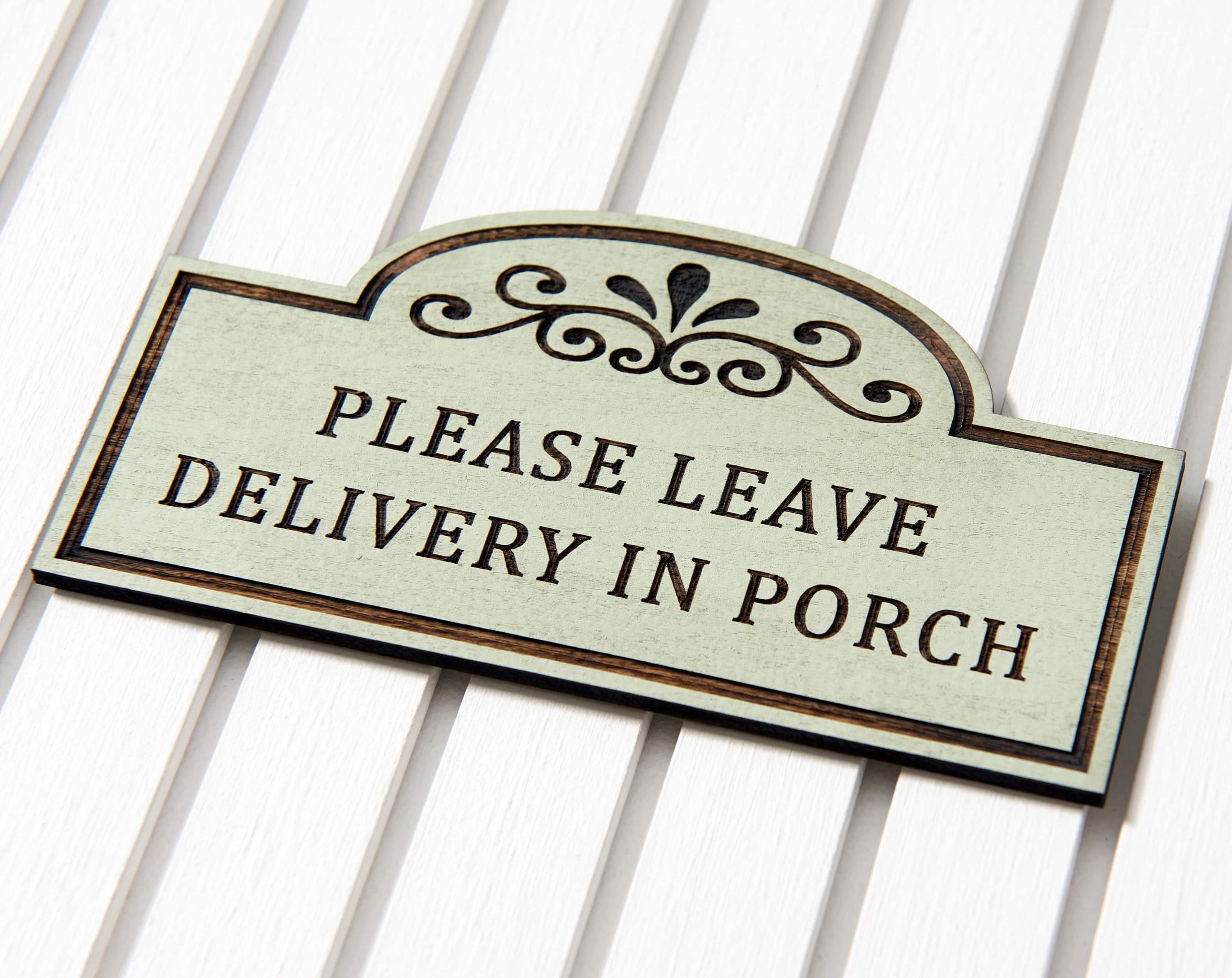Personalised Parcel Sign: Engraved Wooden Delivery Notice, Parcel Box ...