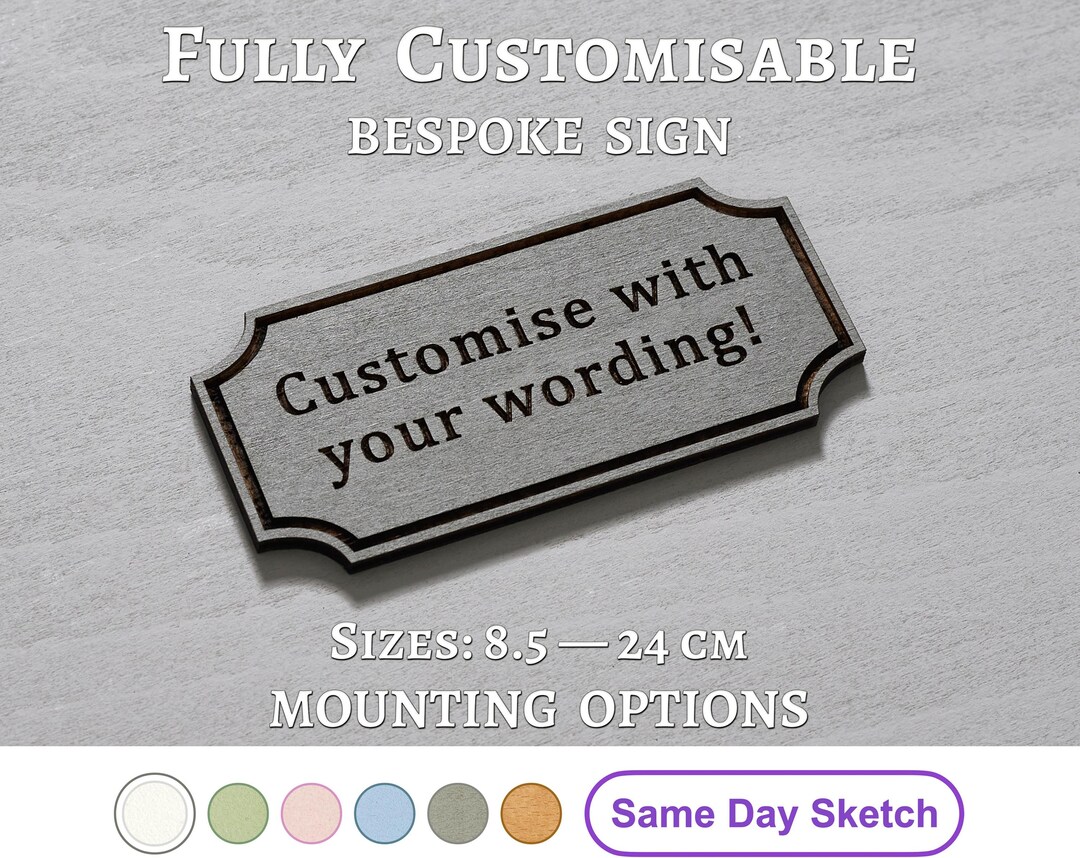 Personalised Wooden Sign: Custom Small Hanging Sign, Engraved Name ...
