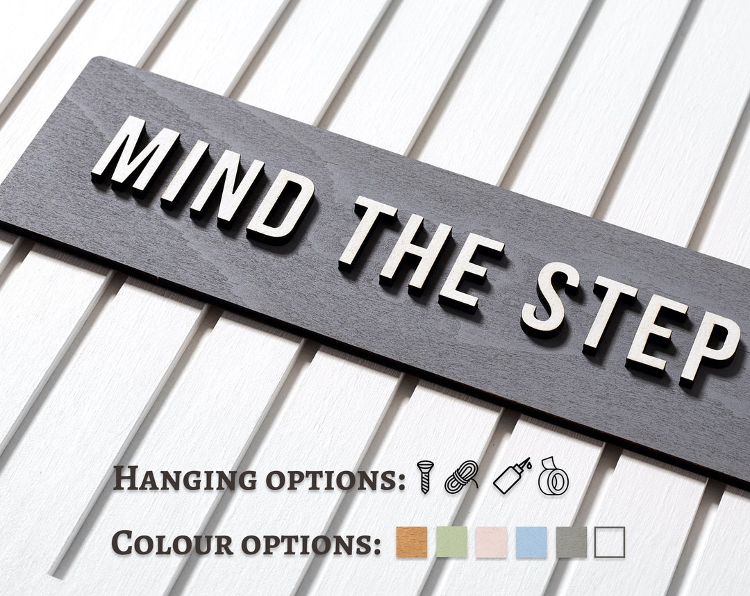 Mind the Step Wall Sign | Watch Your Step Stairs Door Plaque | Hotel ...